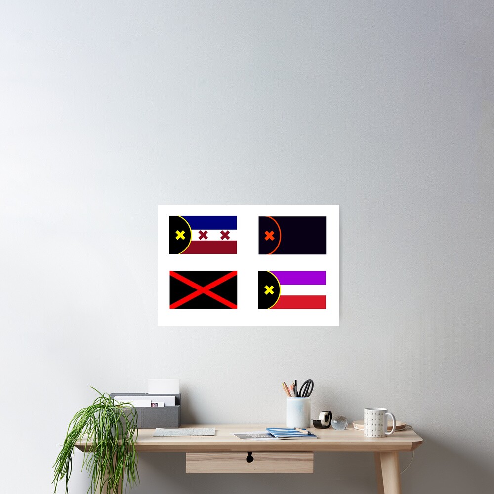 "Sticker Pack of L'Manberg and Manberg Flags (Dream SMP)" Poster for ...