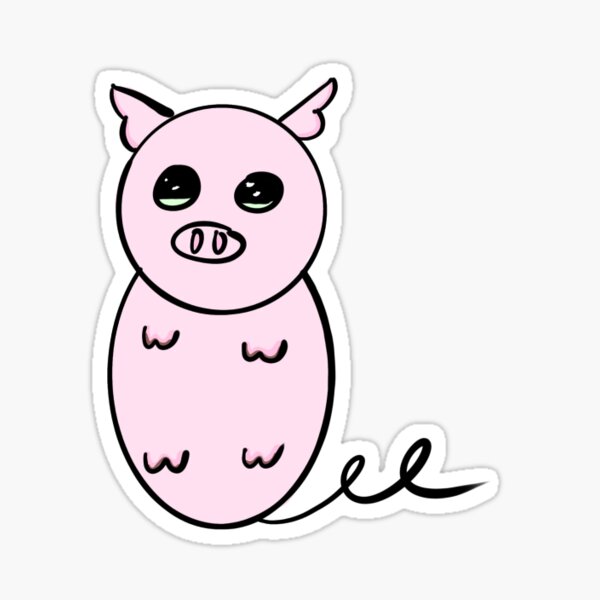 "Cute pig sticker" Sticker for Sale by Planthoe-pride | Redbubble