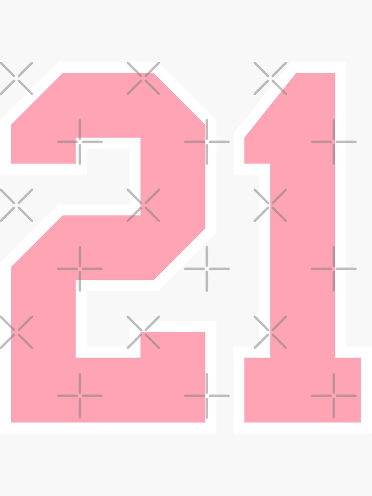 "21 Number Twenty One Girls Jersey" Sticker for Sale by elhefe | Redbubble