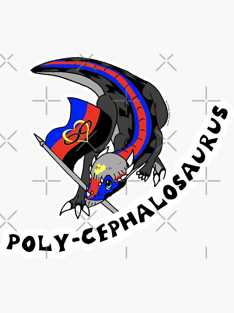 "POLY-CEPHALOSAURUS" Sticker for Sale by zuperbuuworks | Redbubble