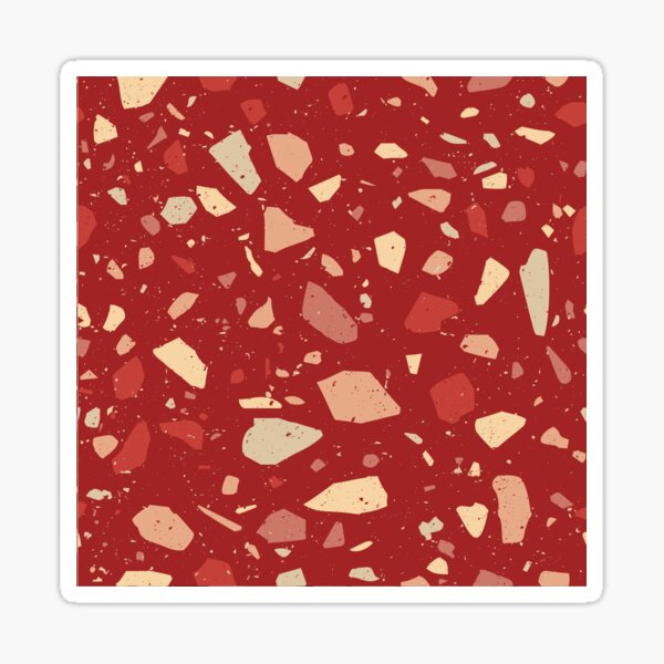 "Terrazzo Pattern in Red" Sticker by thesnowwhyte | Redbubble