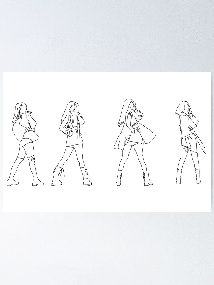 Póster «Blackpink Lovesick girls Line art» de NoonaStudio | Redbubble