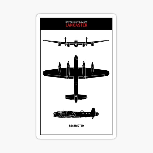 "Lancaster Bomber Identification Chart" Sticker for Sale by rogue ...