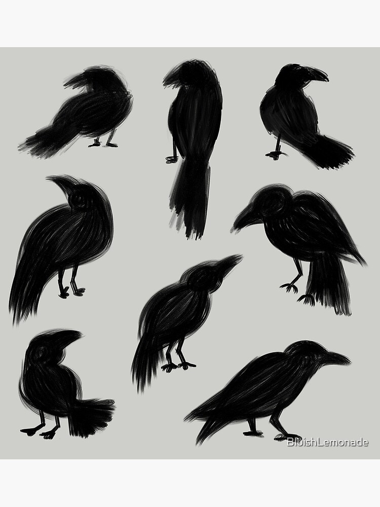"Collection of crows" Poster for Sale by BluishLemonade | Redbubble