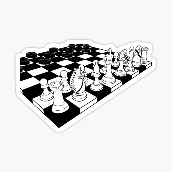 "Chess against checkers" Sticker for Sale by ABOS11 | Redbubble
