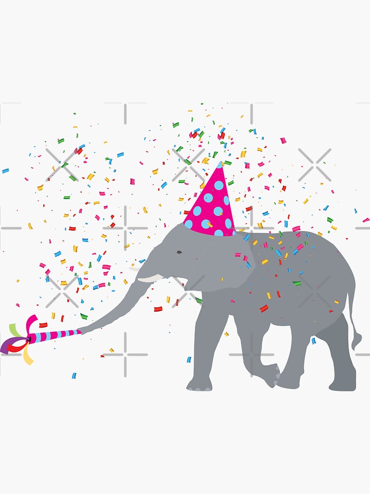 "Elephant Party Animal" Sticker by idovedesign | Redbubble