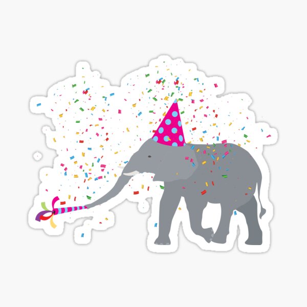 "Elephant Party Animal" Sticker by idovedesign | Redbubble