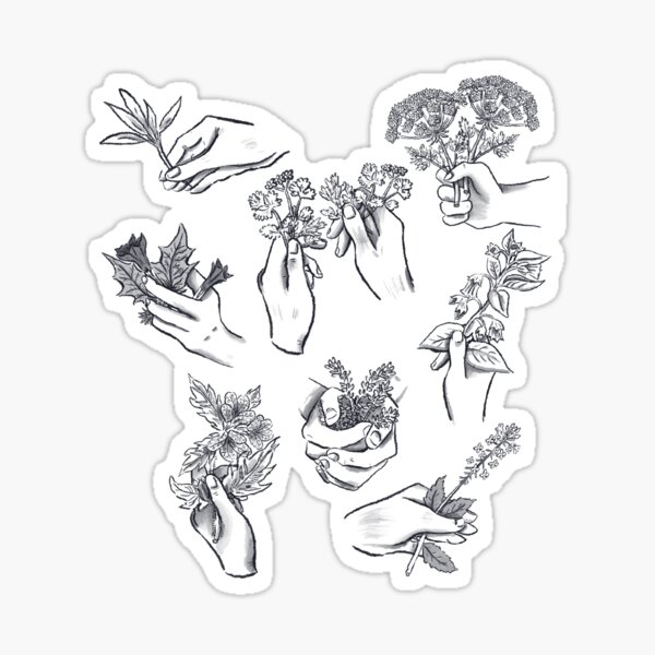 "Herbs and Hands Pattern " Sticker for Sale by MikaylaKB | Redbubble