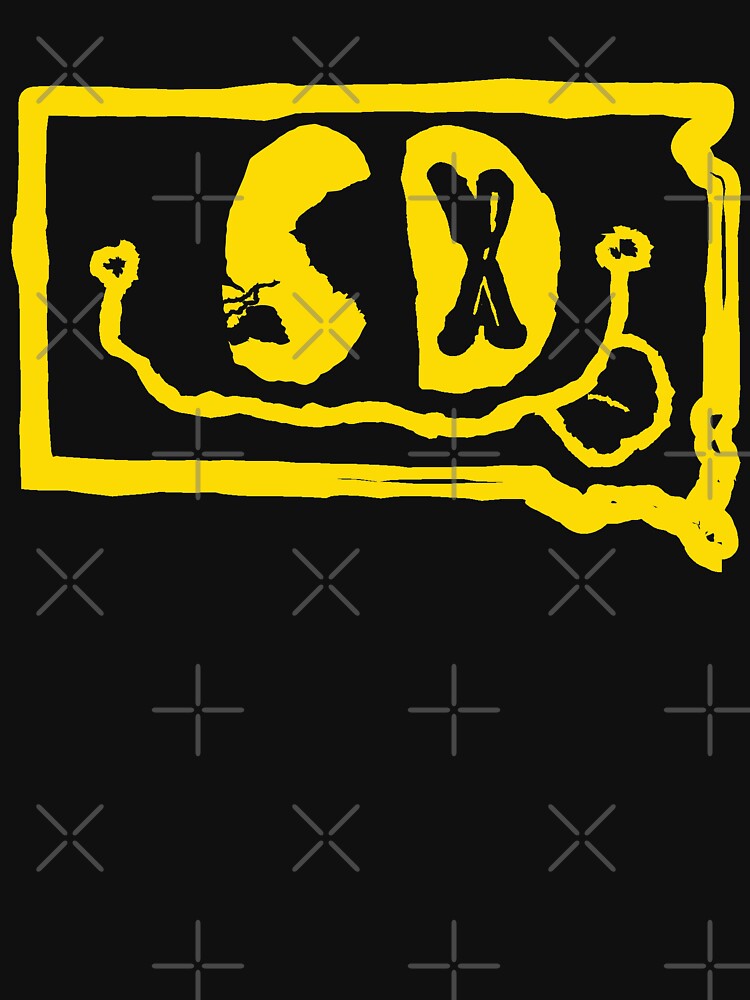 "SD Eyes South Dakota Grunge Smiling Face Black background" T-shirt by ...