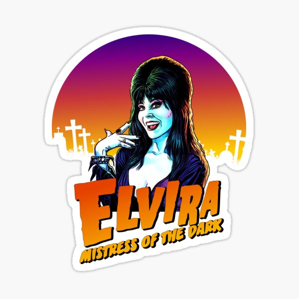 "Elvira Mistress of the Dark cartoon" Sticker by alessiofano | Redbubble