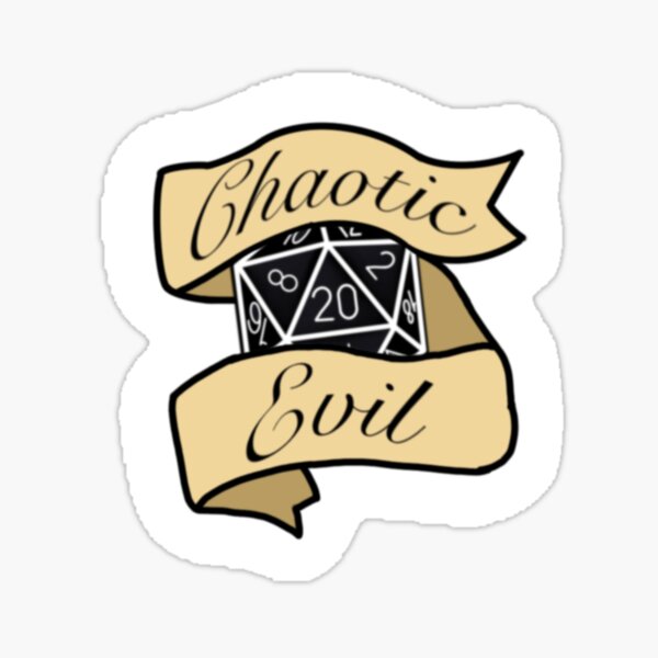 "Chaotic Evil Alignment D20" Sticker for Sale by CocoNFriendsCo | Redbubble