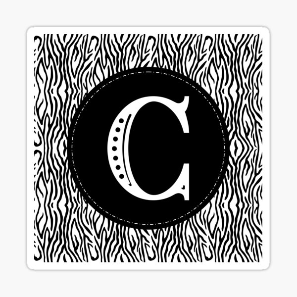 "Zebra Monogram Letter C" Sticker for Sale by MarkTees | Redbubble