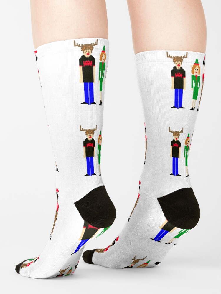 "8-Bit Christmas IT Crowd" Socks by Ruddyposting- | Redbubble