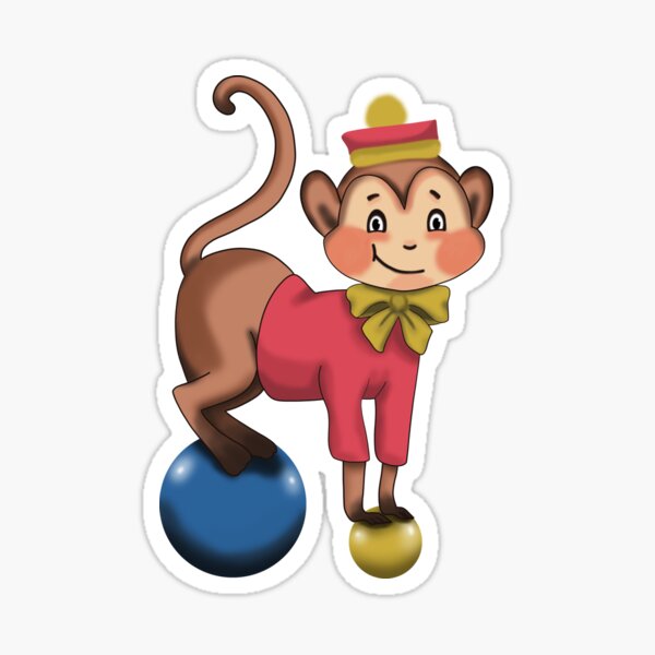 "Circus Monkey - LBC" Sticker for Sale by lisabcreations | Redbubble