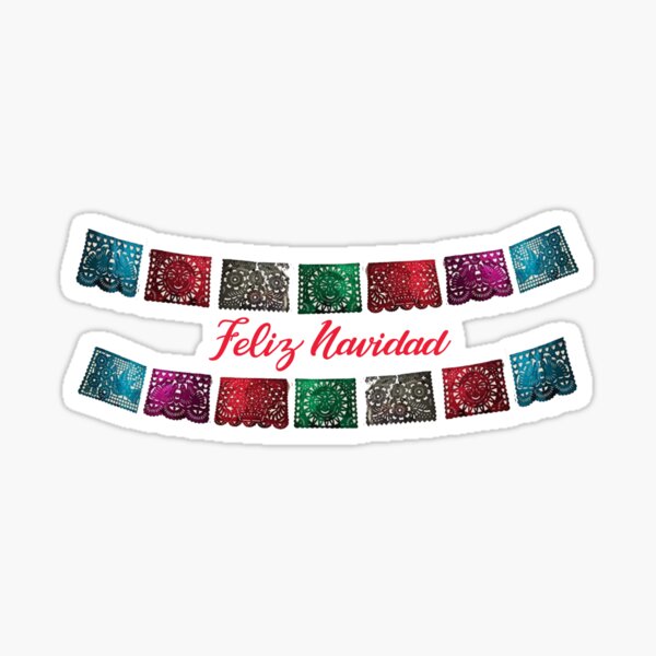 "Feliz Navidad Papel Picado" Sticker for Sale by LaRanchera | Redbubble