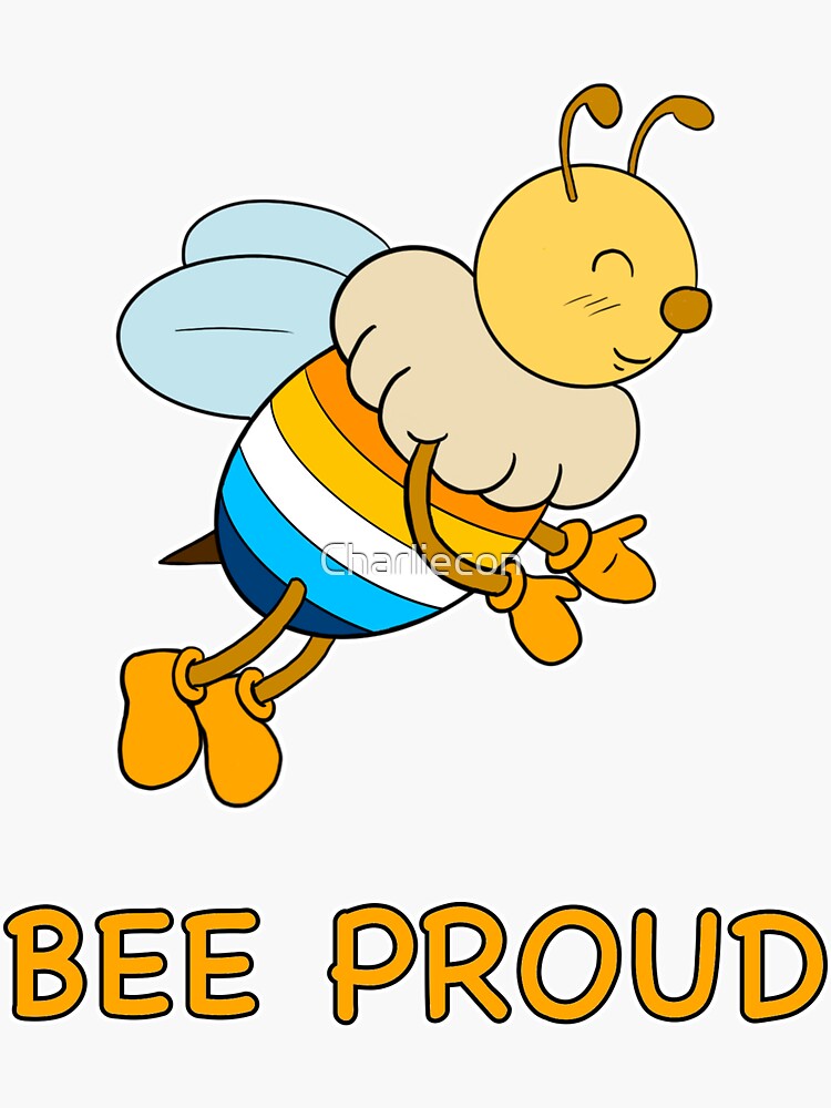 "Bee proud - Ace/Aro flag" Sticker by Charliecon | Redbubble