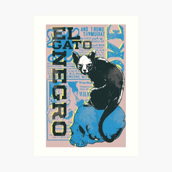"El Cato Blue Cat Skull Street Art" Art Print by animejinsei | Redbubble