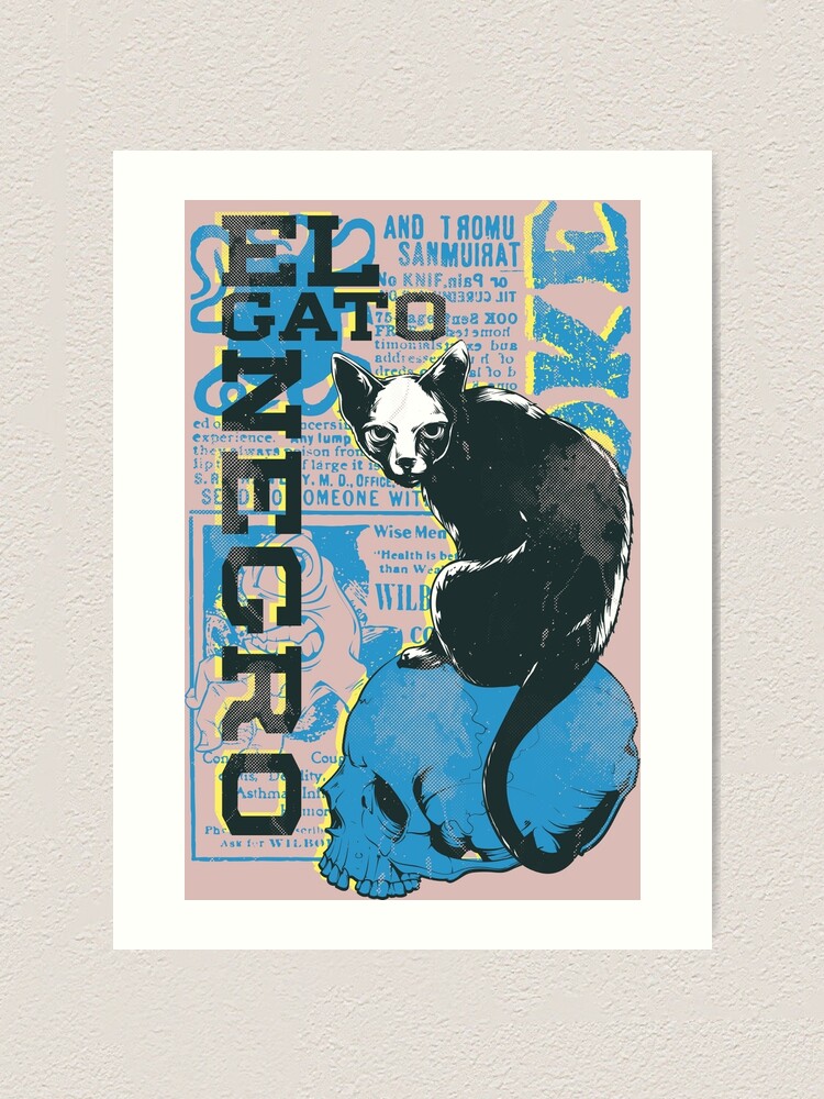"El Cato Blue Cat Skull Street Art" Art Print by animejinsei | Redbubble