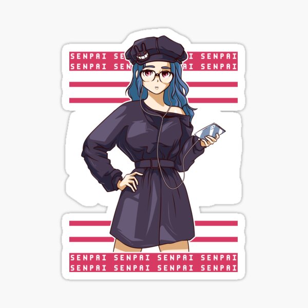 "Senpai Girl Kawaii Anime Woman Japanese Otaku" Sticker for Sale by ...