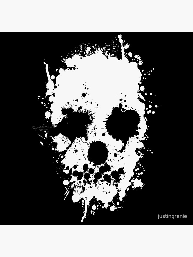 "Paint Splatter Skull" Poster by justingrenie | Redbubble