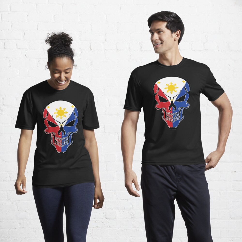 "Philippines Filipino Flag Skull Skeleton Flag Country World Nation Map ...