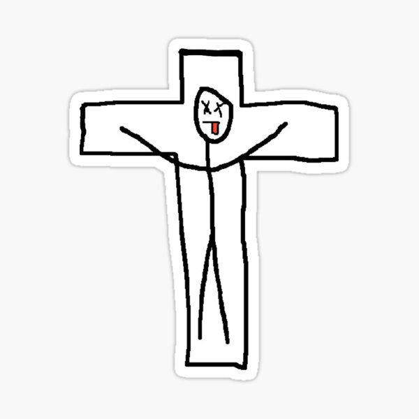 "Jesus Christ X_X" Sticker by lesbiancowboy | Redbubble