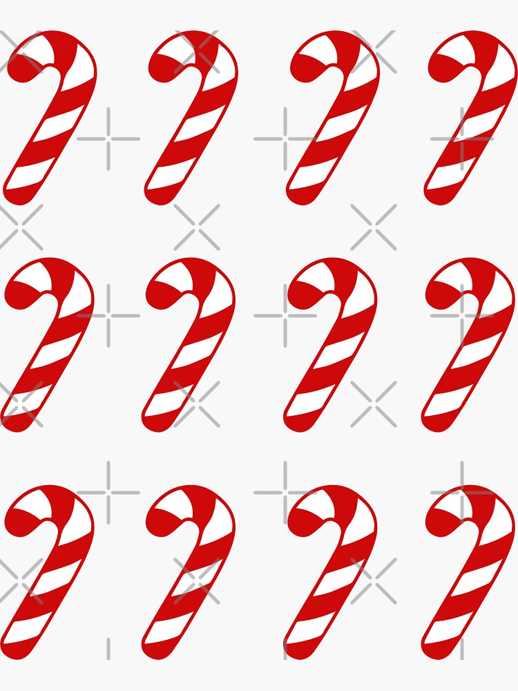 "Candy cane stickers" Sticker by MIMICA-STUDIO | Redbubble