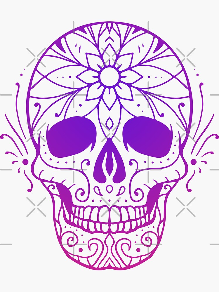 "Mandala Skull Sugar Skull 3 gradient 1" Sticker for Sale by ...
