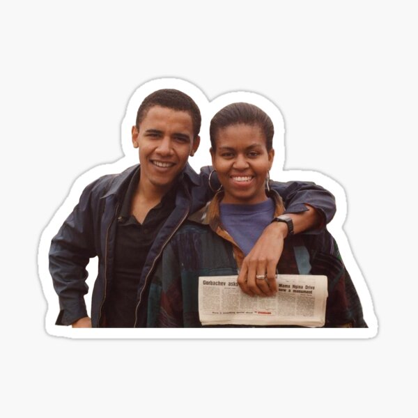 "Young Barack Obama & Michelle Obama" Sticker for Sale by globalthings ...