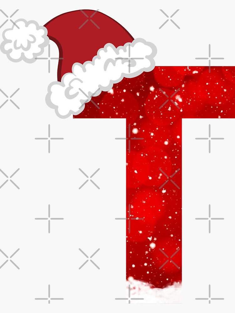 "Snowy Letter T with Santa Hat" Sticker for Sale by LiveAndGlow | Redbubble