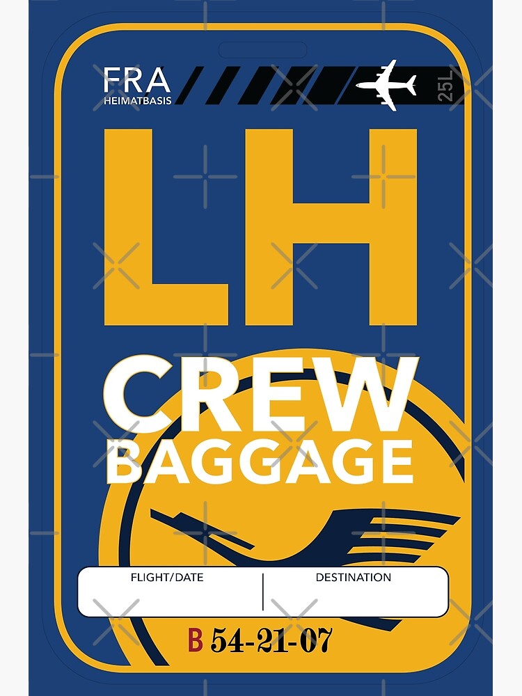 "Airline Inspired Crew Baggage Tags" Poster for Sale by travelwitheric ...