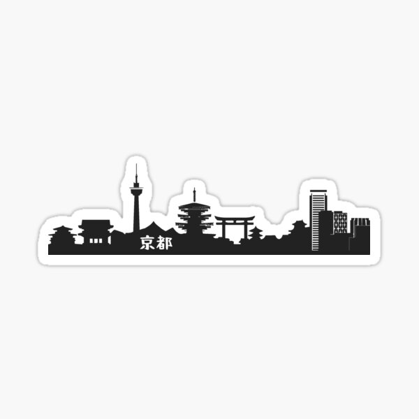 "Japanese Kyoto Skyline " Sticker by lindsay729 | Redbubble