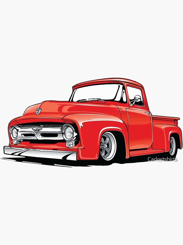 "1956 Ford F 100 Pick Up Truck" Sticker for Sale by Carlostshirts ...
