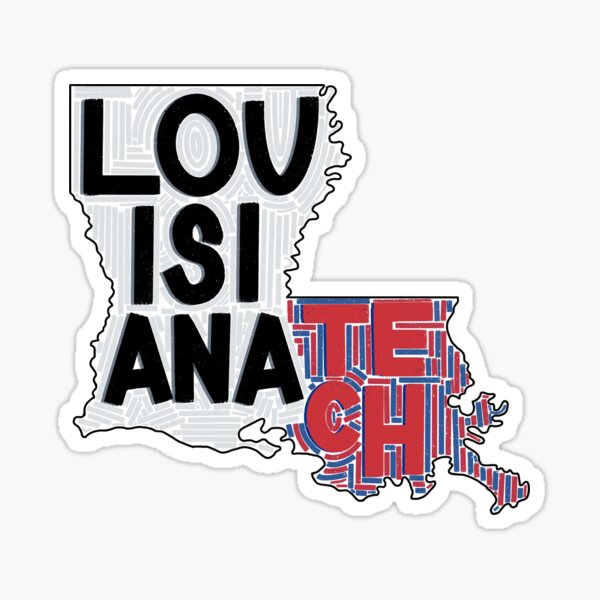 "Louisiana Tech Letters Outline Sticker" Sticker by celaharper | Redbubble