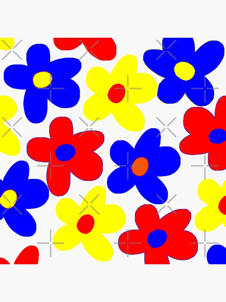 "primary colors flowers" Sticker by mhuettner | Redbubble