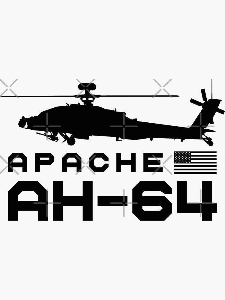 "AH-64 Apache Helicopter" Sticker for Sale by alt36 | Redbubble