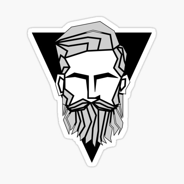 "Bearded man" Sticker by Armando-Zarock | Redbubble