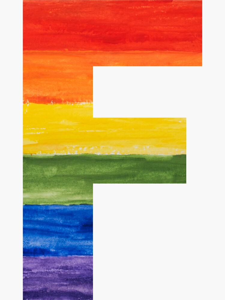 "Rainbow Alphabet - F" Sticker for Sale by SoToSpeak | Redbubble