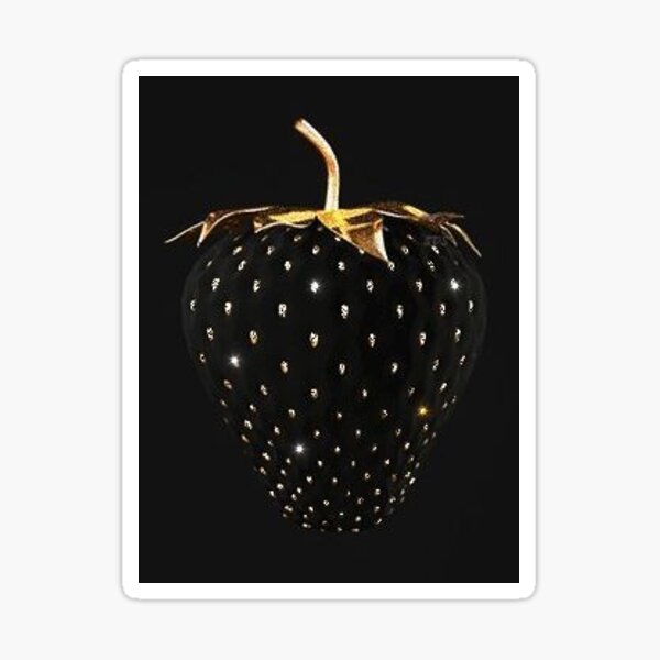 "The black and gold strawberry" Sticker for Sale by Xeneise22 | Redbubble