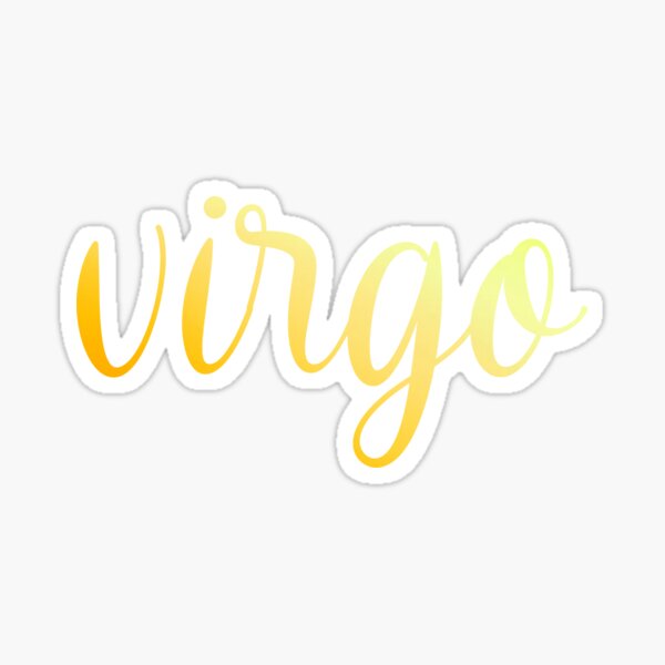 "Valiant Virgo Lettering Ombre Gradient - Orange to Yellow" Sticker for ...