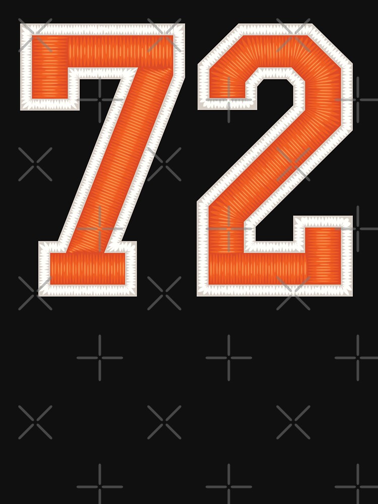 "Sports Number 72 Jersey seventy-two Orange" T-shirt for Sale by elhefe ...