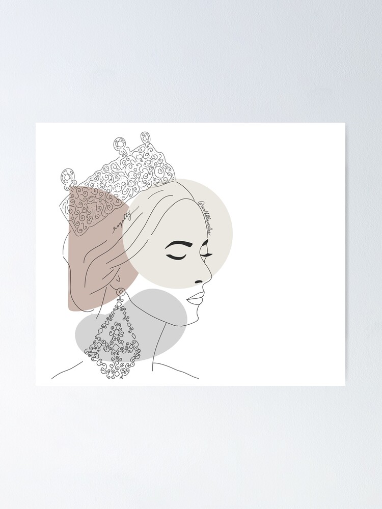 "Queen Line Art" Poster for Sale by wallflowerbee | Redbubble