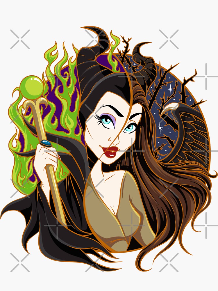 "Gemini Maleficent Angelina Sticker" Sticker for Sale by Ukuleili ...