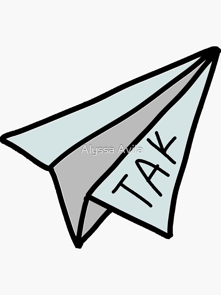 "Tak Paper Airplane Unus Annus" Sticker for Sale by alyssaa05 | Redbubble