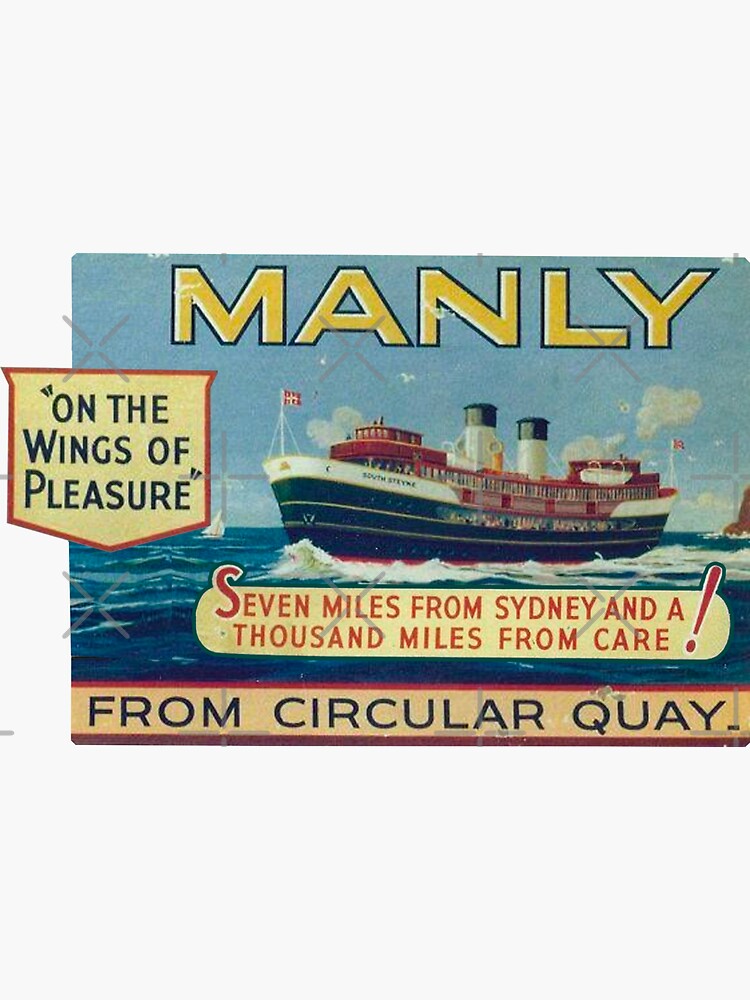"Manly Ferry VINTAGE" Sticker for Sale by maxsenoff | Redbubble