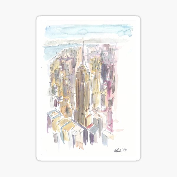 "Midtown Manhattan Skyscraper Scene New York City" Sticker for Sale by ...
