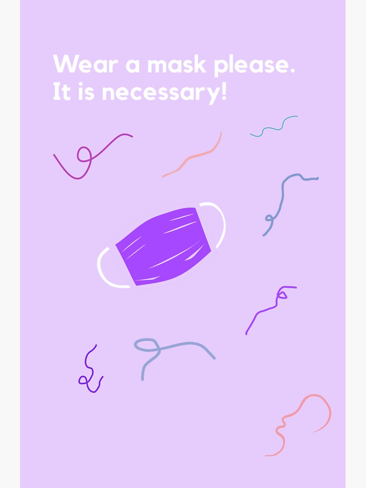 "Mask is compulsory. " Sticker for Sale by UroojQaiserShop | Redbubble