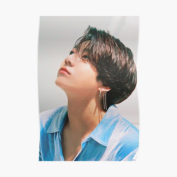 "bts jungkook aesthetic cute pastel blue (cropped)" Poster for Sale by ...
