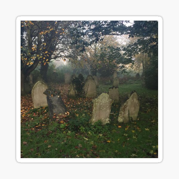 "Misty graveyard" Sticker for Sale by chihuahuashower | Redbubble