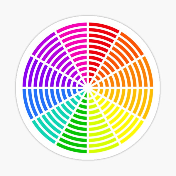 "Segmented Color Wheel" Sticker for Sale by bekahthebutler | Redbubble